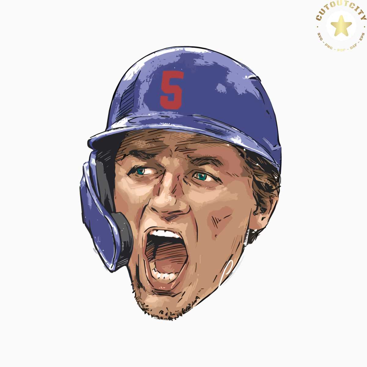 Retro Corey Seager Texas Scream SVG Graphic Design File | Inspire Uplift