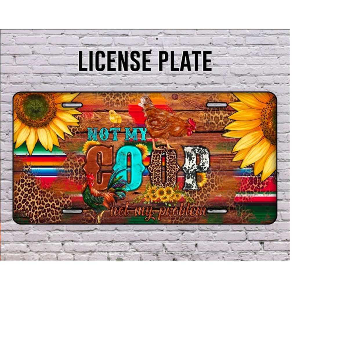 Not My Coop Not My Problem License Plate Png, Farm Animals L | Inspire ...