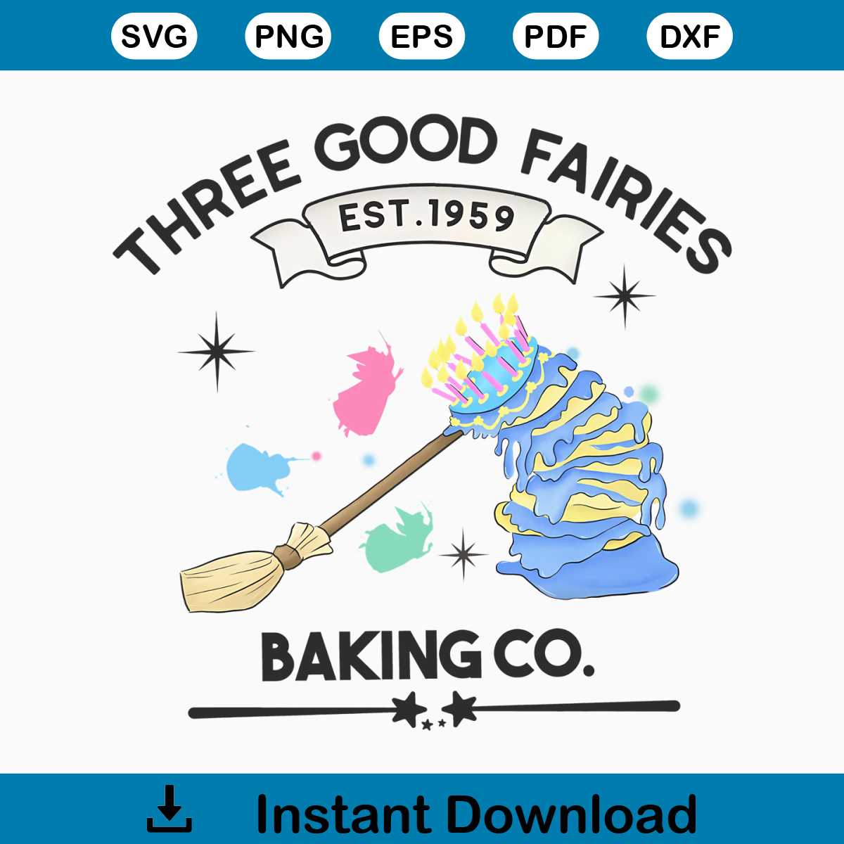 Three Good Fairies Baking Co Est 1959 PNG Sublimation - Inspire Uplift