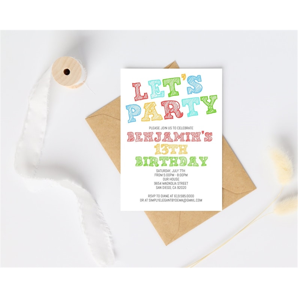 Simple Colorful Birthday Invitation Template, ANY AGE, Insta - Inspire ...