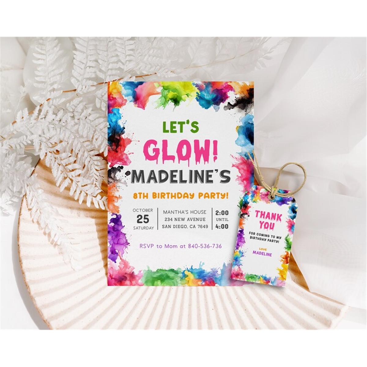 Colorful Paint Birthday Invitation Splash Birthday Party Pai - Inspire ...