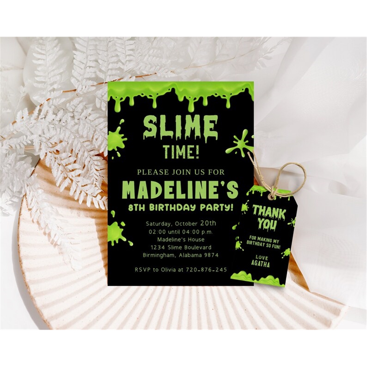 Slime Birthday Invitation Slime Themed Birthday Invitation S - Inspire ...
