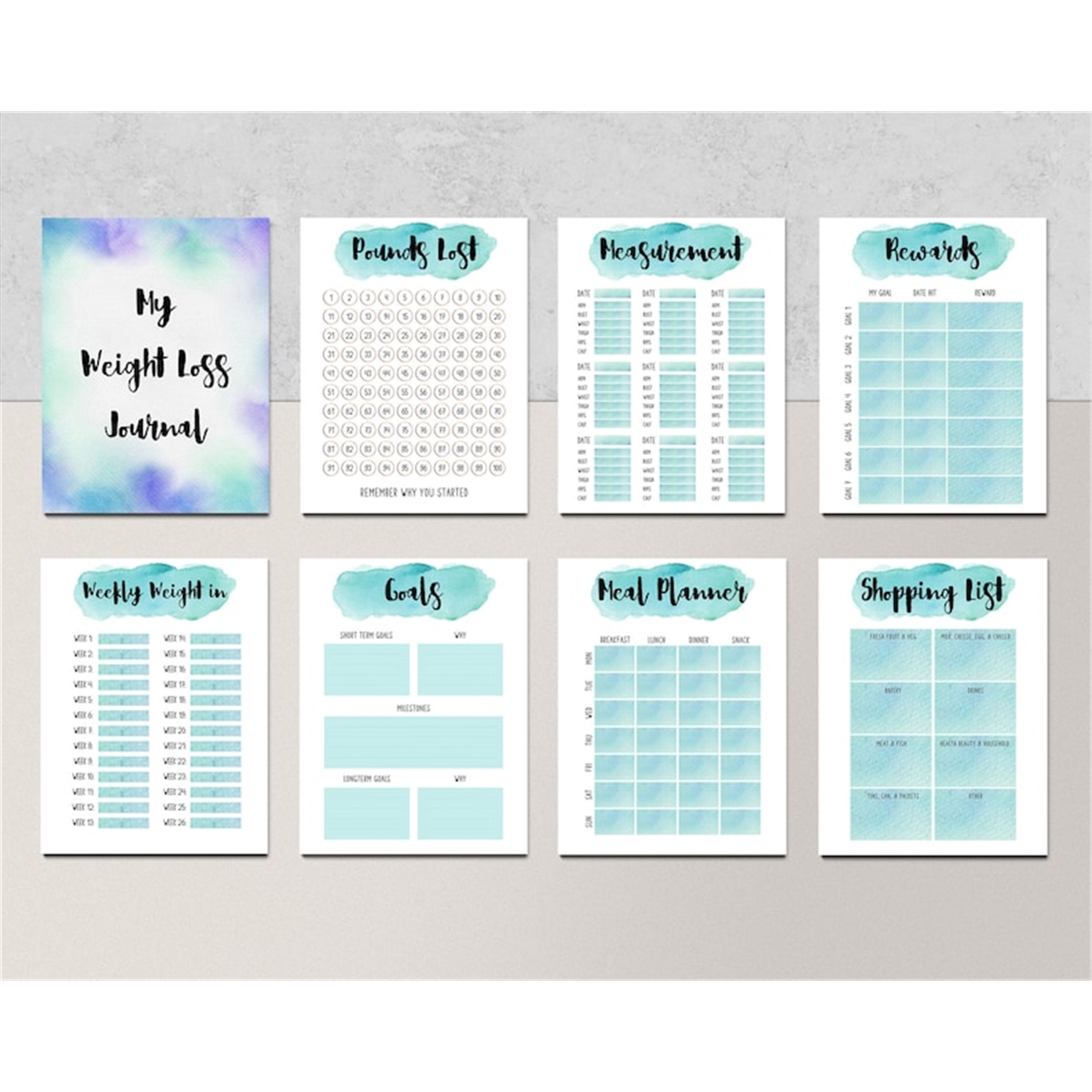 PRINTABLE Weight Loss Journal and Tracker Fitness Progress, - Inspire ...