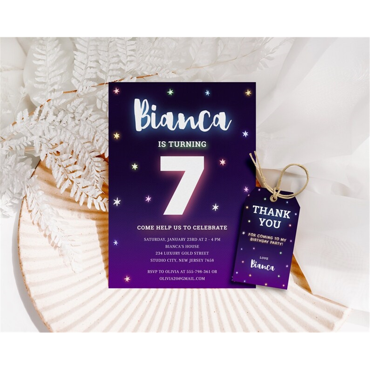 Neon Birthday Invitation Neon Light Party Invitation Neon In | Inspire ...