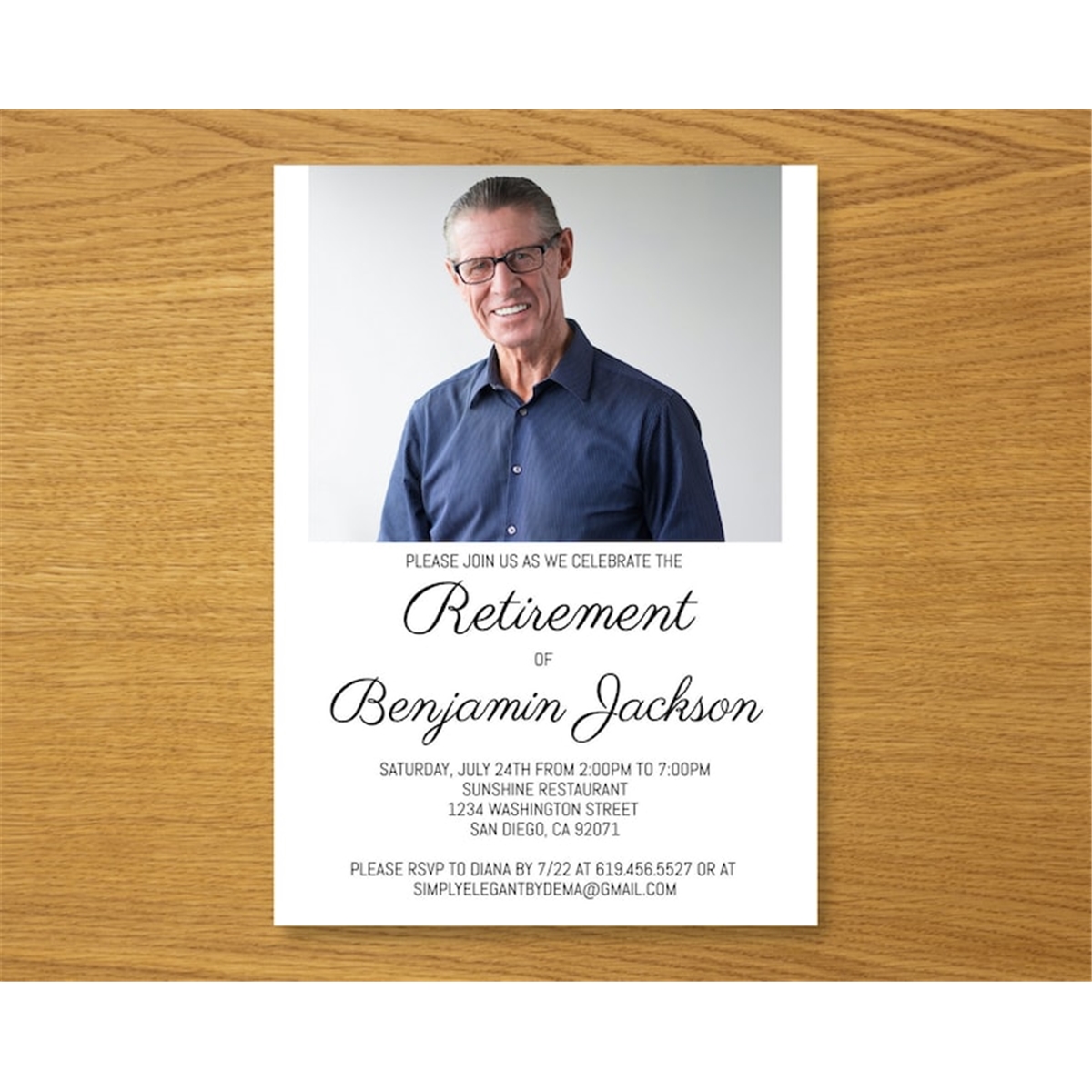 Simple Retirement Party Invitation Template for Men Women, R | Inspire ...