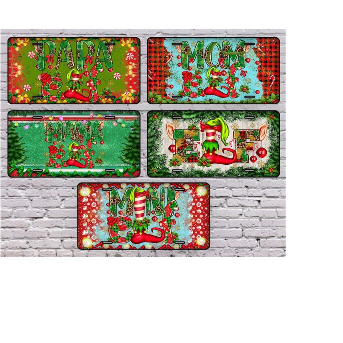 Christmas Family License Plate Bundle,Sublimation Design,Chr | Inspire ...