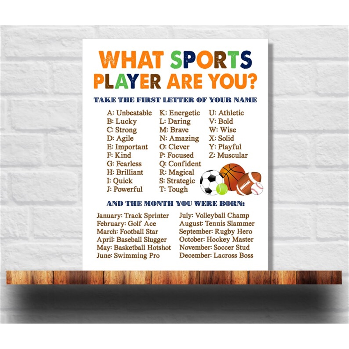 What's Your Sports Name Printable, Sports Name Game Instant - Inspire ...