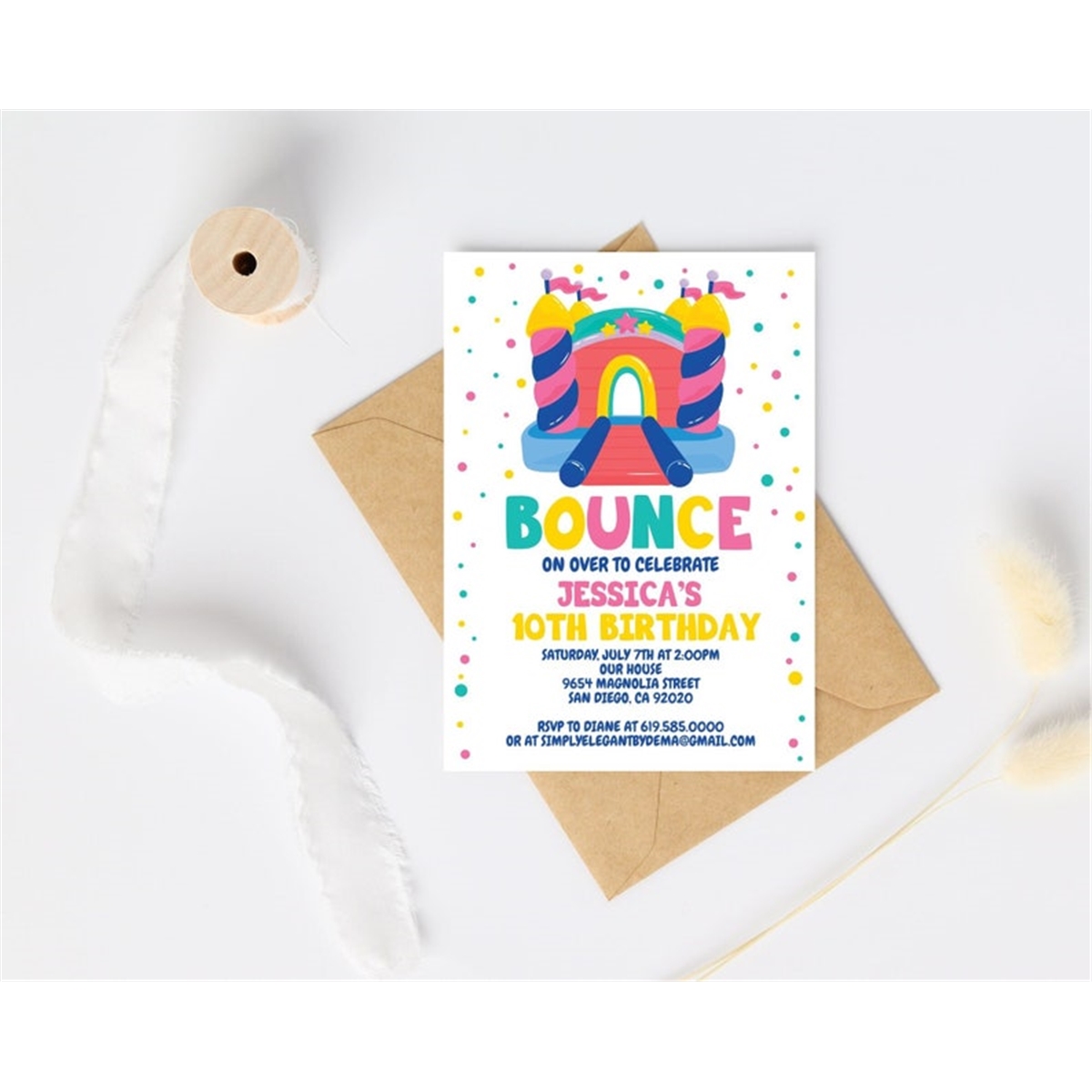 Bounce House Birthday Invitation Template, ANY AGE, Instant | Inspire ...