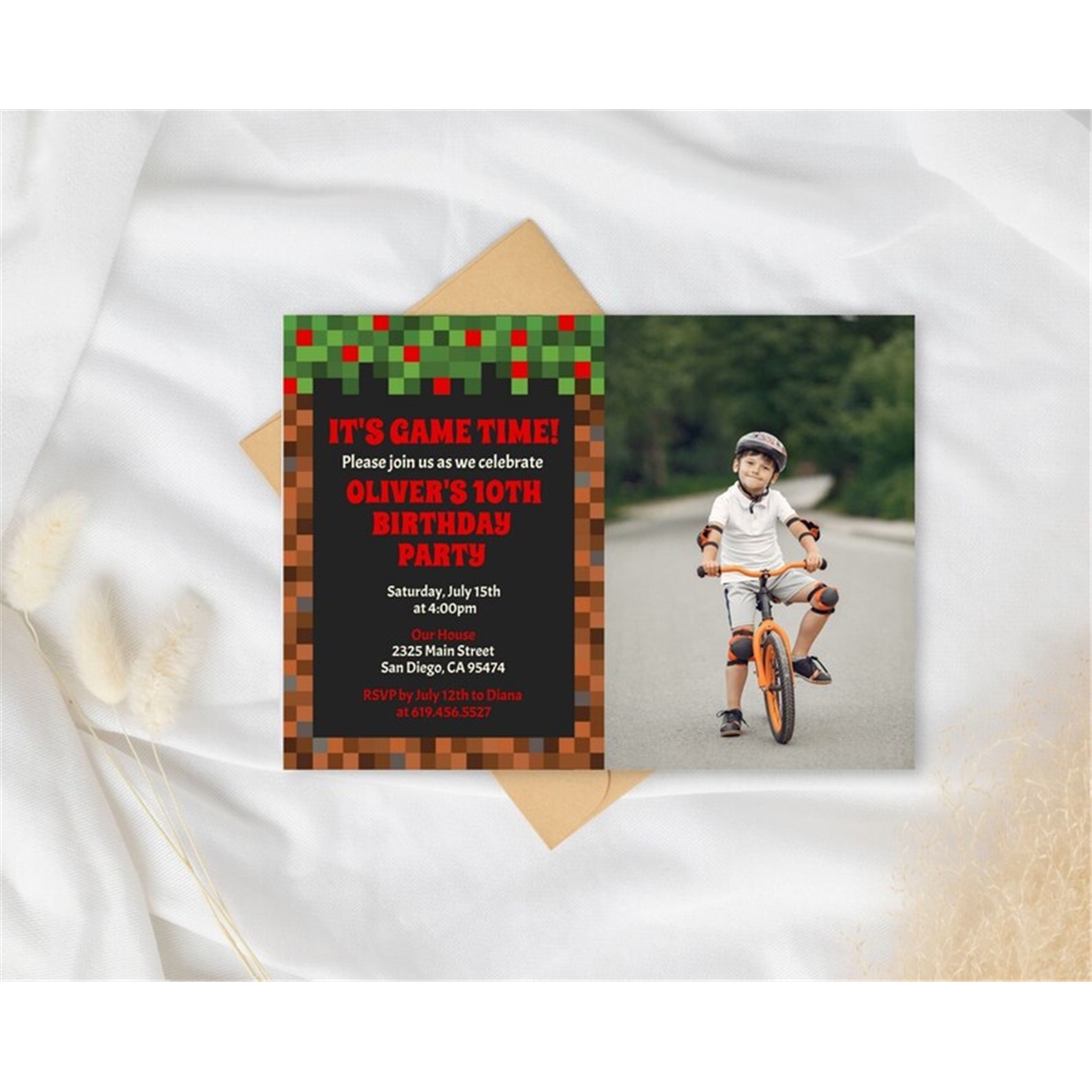 Photo Pixelated Invitation, Video Game Invitation, Pixel Bir - Inspire ...
