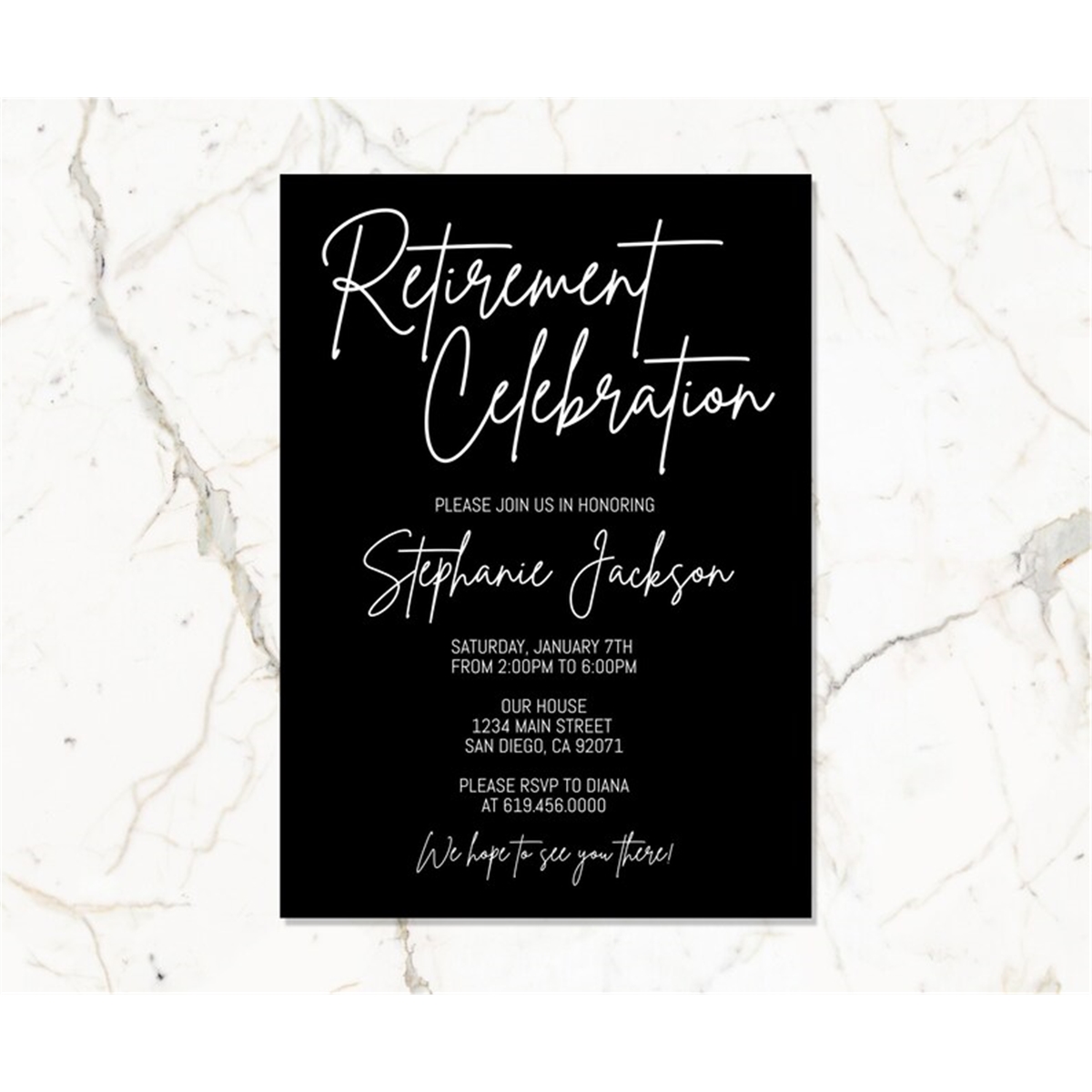 Simple Retirement Party Invitation Template, Minimal Retirem | Inspire ...