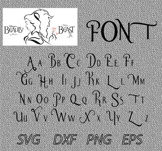 Beauty and the beast Font SVG PNG JPEG DXF Digital Cut Vect | Inspire ...
