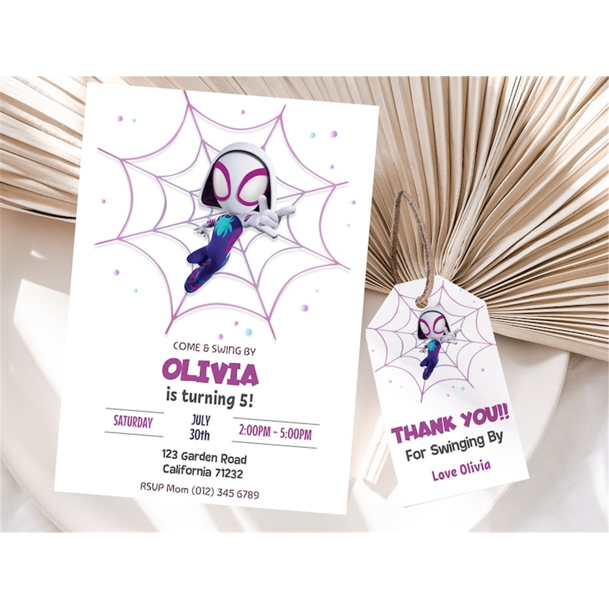 Ghost Spider Birthday Invitation Spidey and his Amazing Frie - Inspire ...