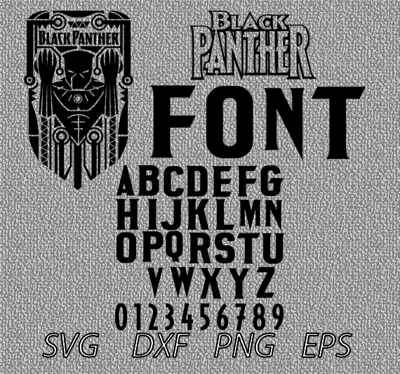 Black panther font SVG PNG JPEG DXF Digital Cut Vector File - Inspire ...