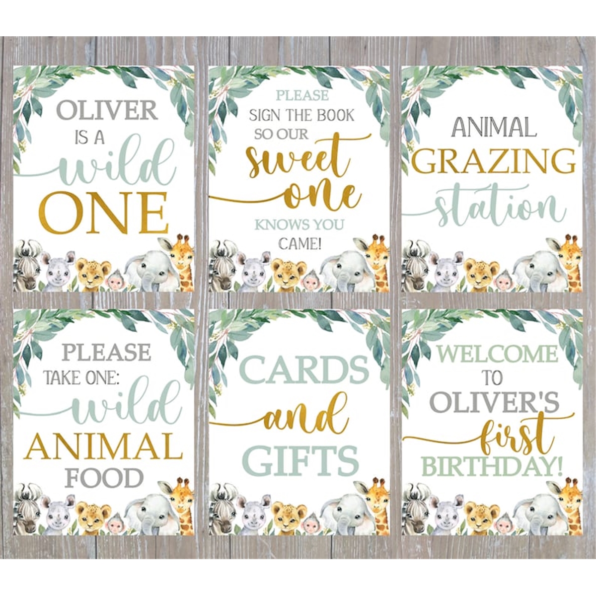 Editable Safari Party Signs, Wild One Birthday Signs, Jungle | Inspire ...