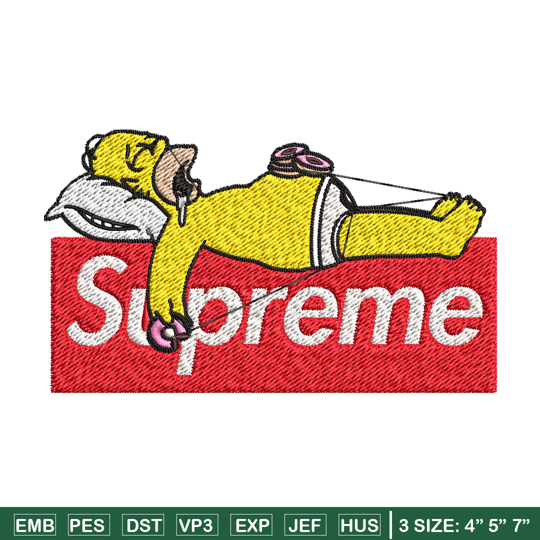 Homer Simpson supreme Embroidery design, Simpson Embroidery, - Inspire ... Homer Simpson supreme Embroidery design, Simpson Embroidery, - Inspire ...