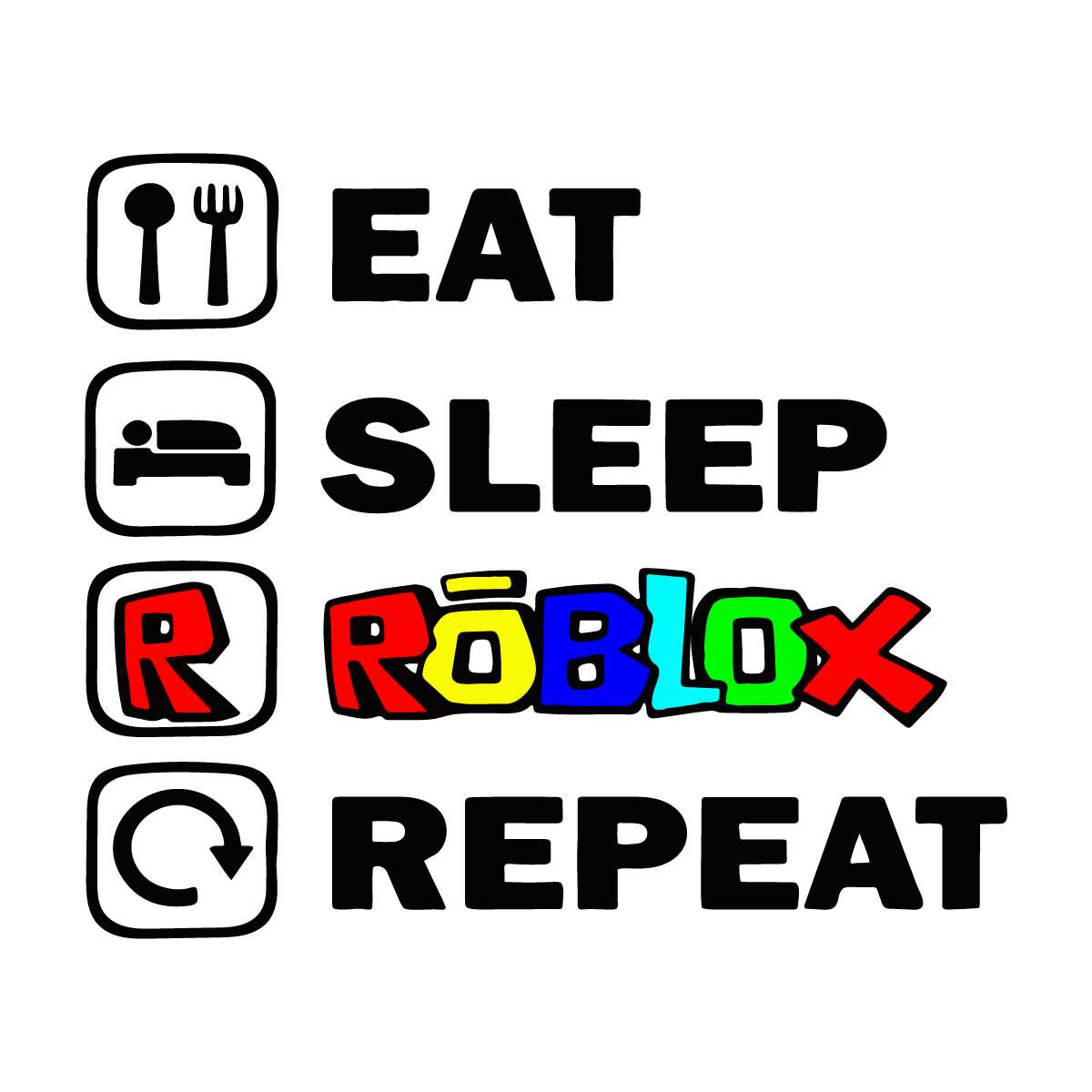 Eat Sleep Roblox Repeat SVG, Roblox Character Video Game SVG - Inspire Uplift