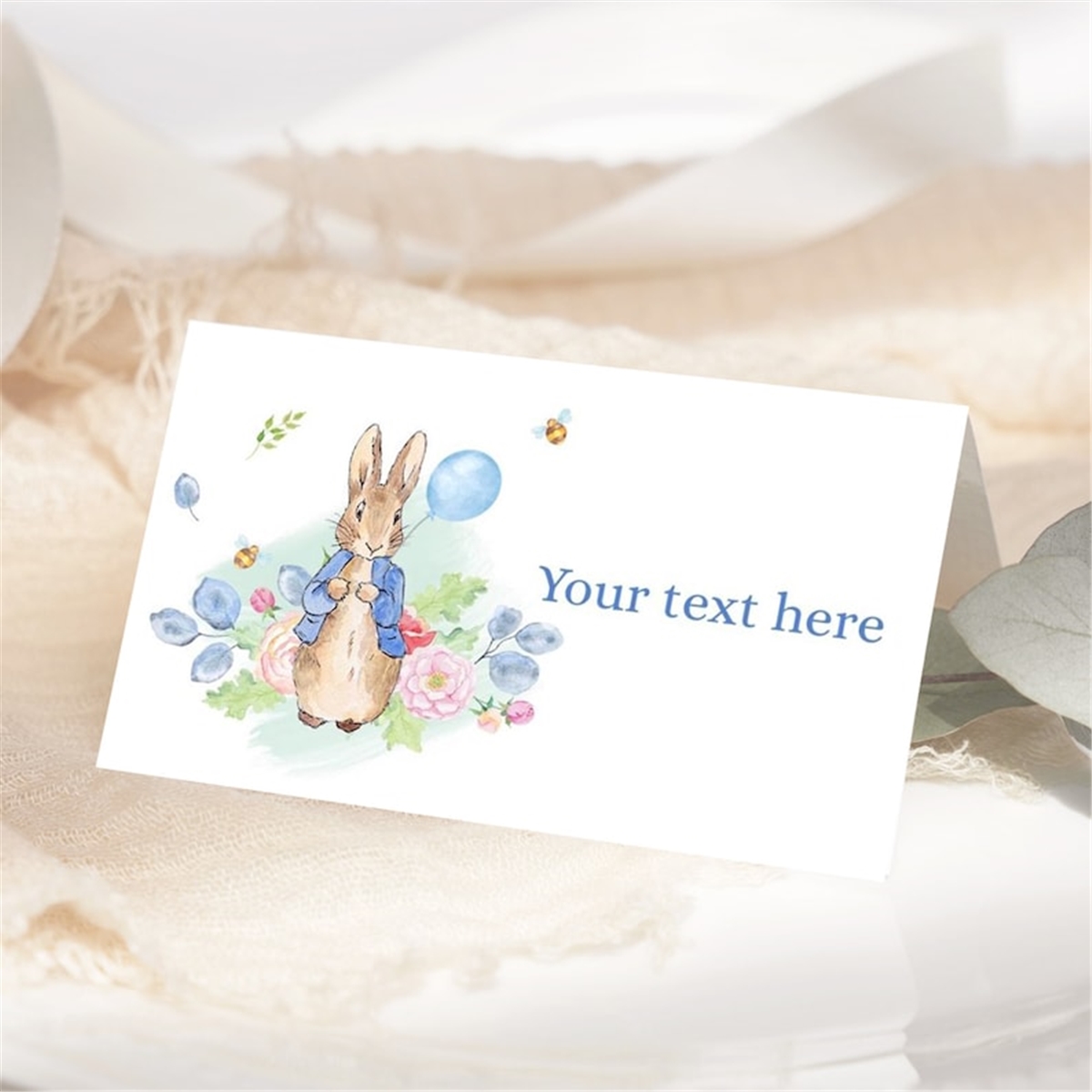 Peter Rabbit Food Tent Bunny Birthday Tent Card 1st Birthday | Inspire ...