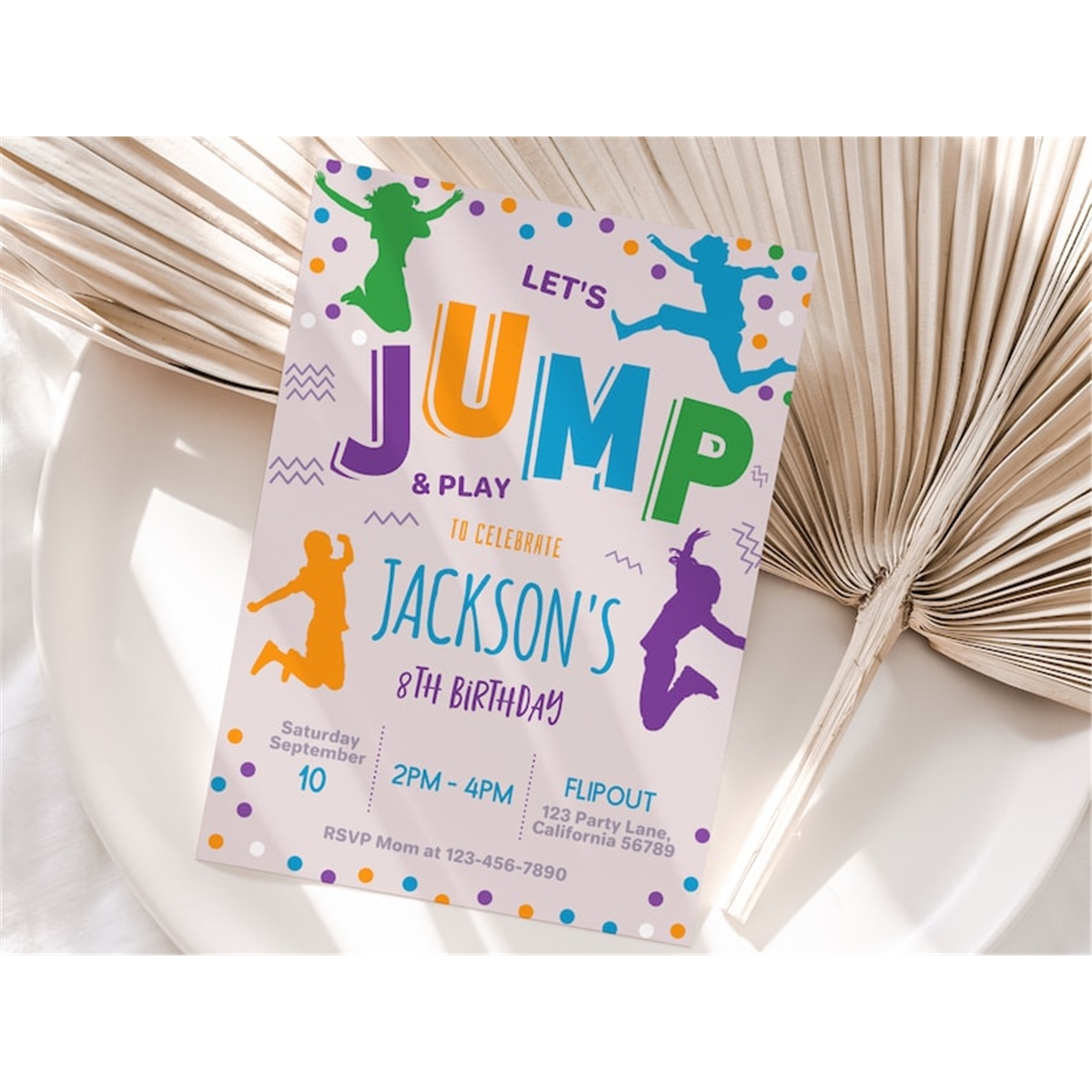 Jump Birthday Party Invitation Trampoline Party Invite Jumpi | Inspire ...