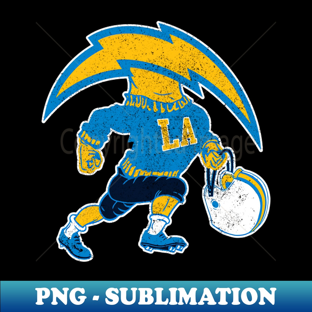 Retro Los Angeles Football Bolt Head Mascot - Aesthetic Subl - Inspire ...