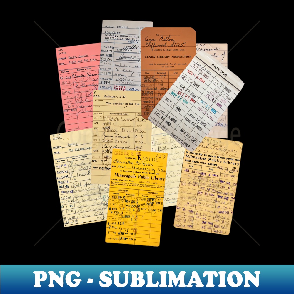 Vintage Library Book Cards Bibliophile Reader Nostalgia Des | Inspire ...