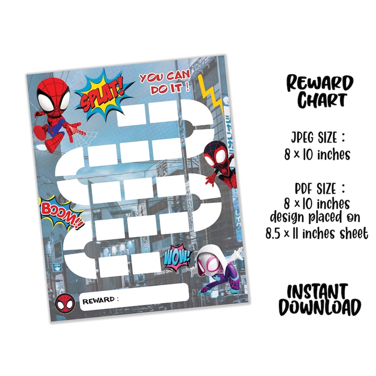 Spidey Reward Chart, Spidey and his amazing friends chore ch - Inspire ...