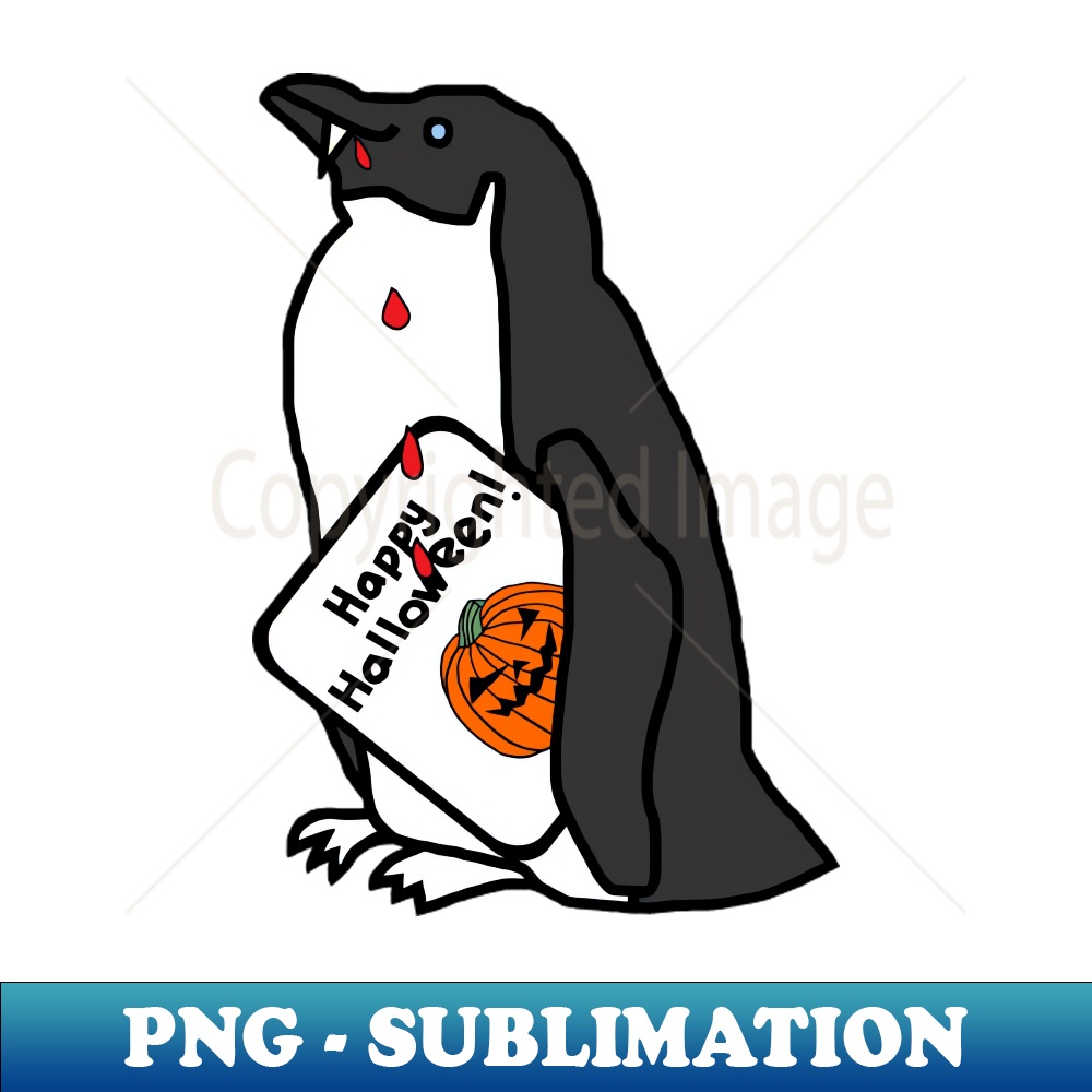 Small Vampire Penguin with Halloween Horror Card - PNG Trans | Inspire ...
