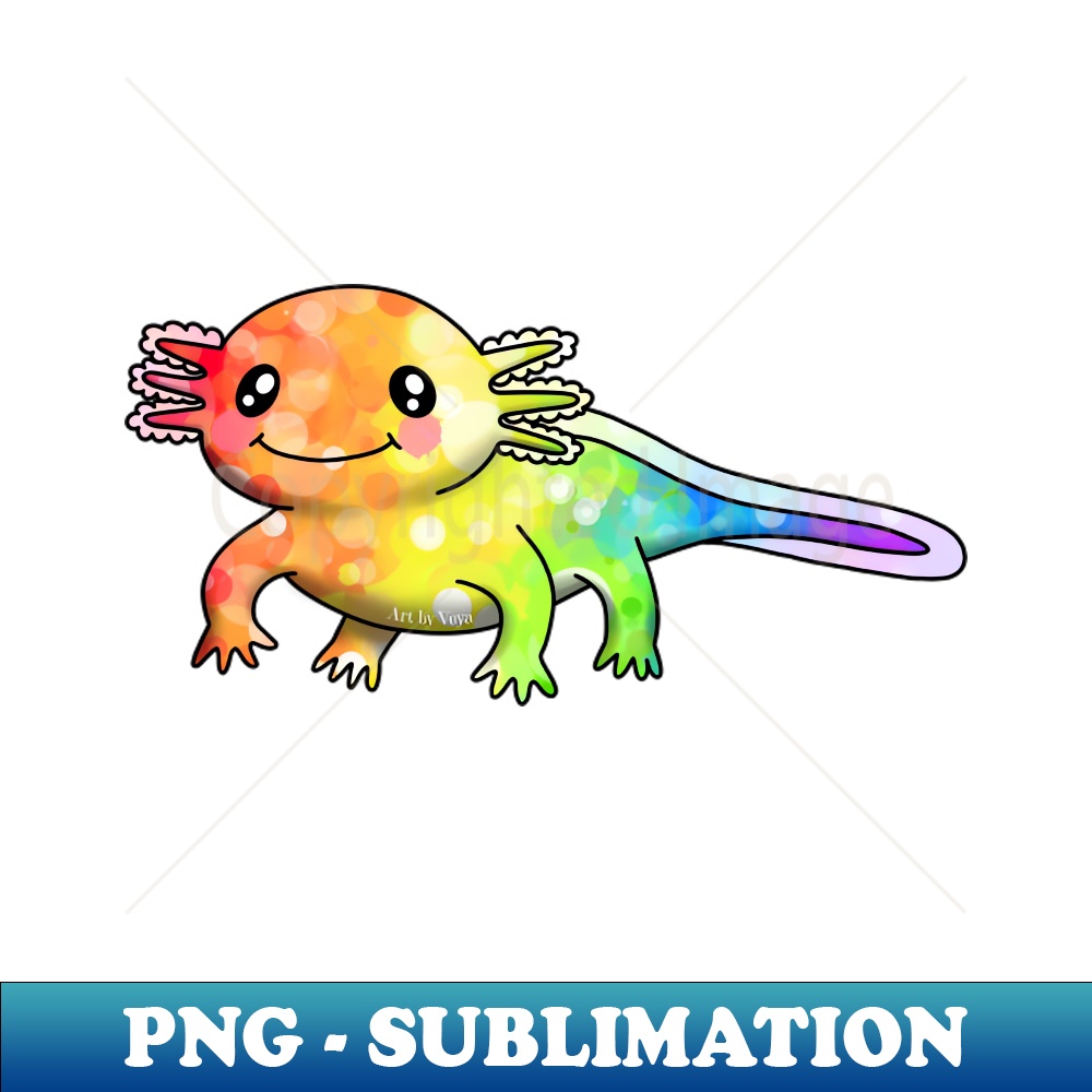 A little rainbow axolotl - High-Resolution PNG Sublimation F - Inspire ...