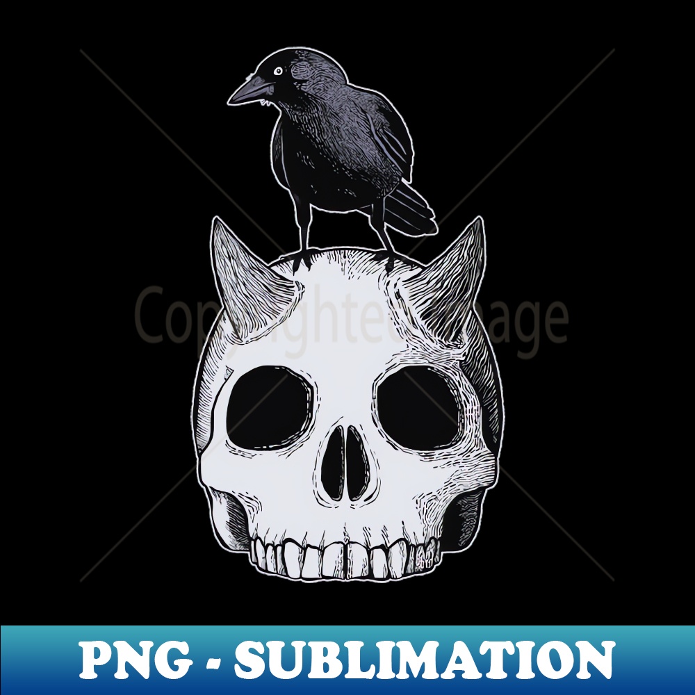 Crow Perched on a Demon Skull - Professional Sublimation Dig | Inspire ...
