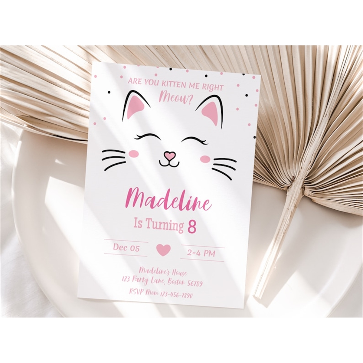 Cat Birthday Party Invitation Kitten Birthday Invitation Kit | Inspire ...