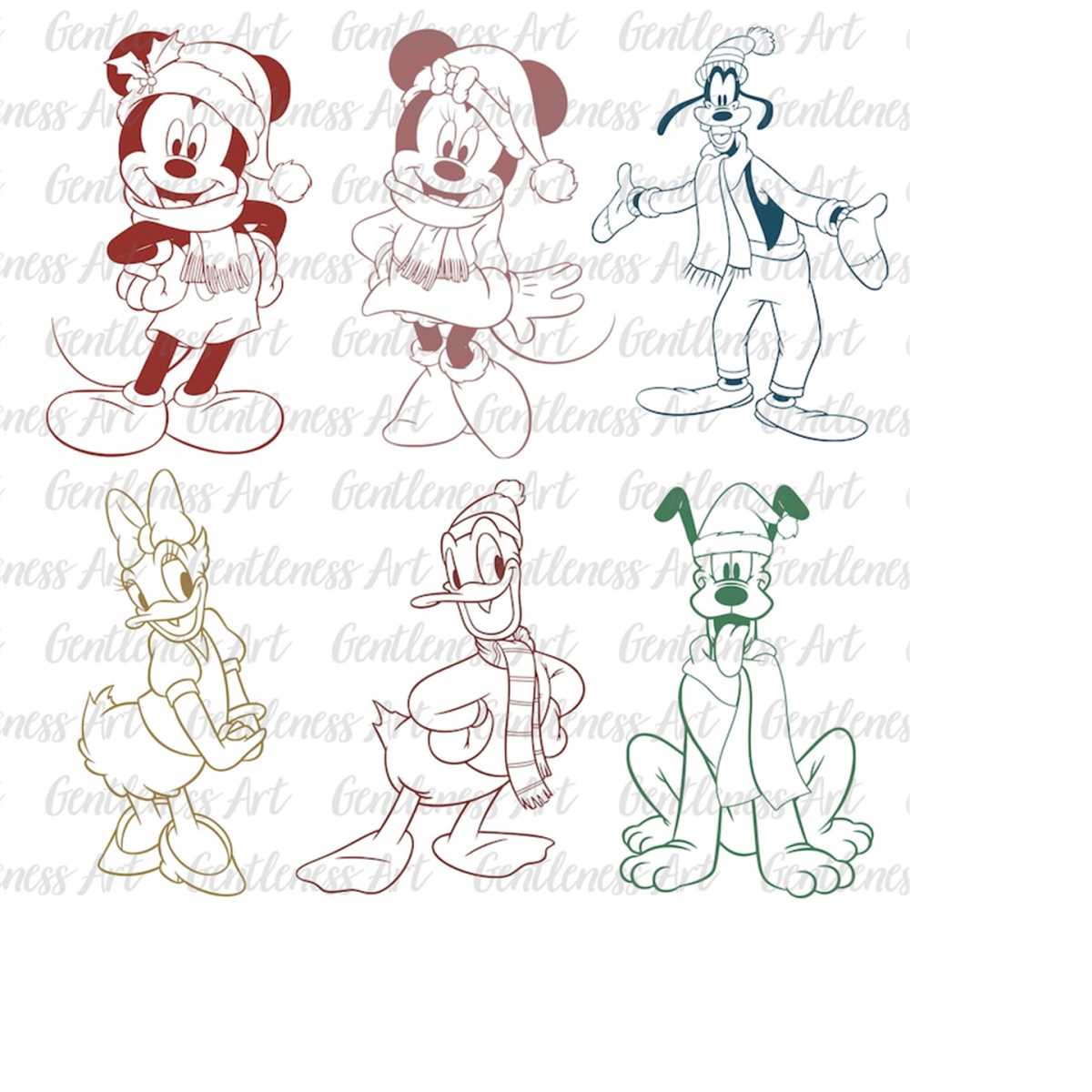 Merry Christmas Outline Bundle Svg Png, Christmas Character, - Inspire ...