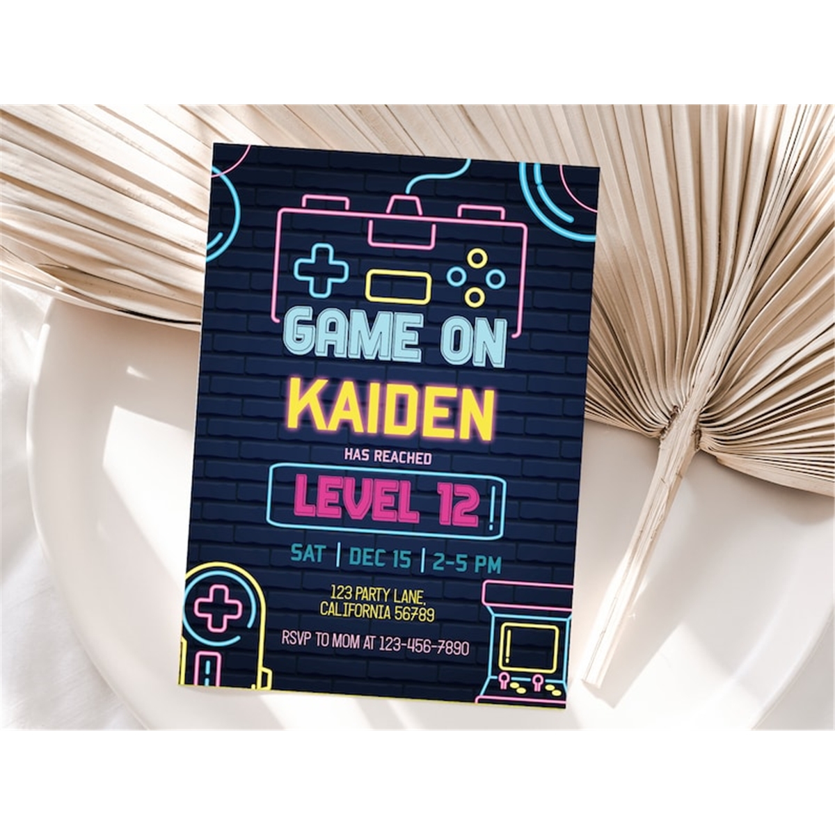 Video Game Birthday Invitation Arcade Birthday Invitation Ga - Inspire ...