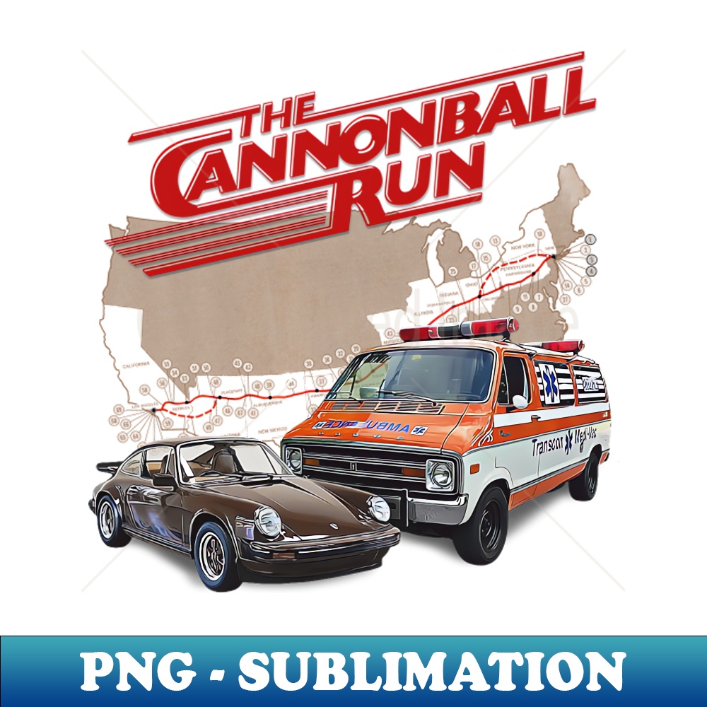 The Cannonball Run - Retro PNG Sublimation Digital Download | Inspire ...