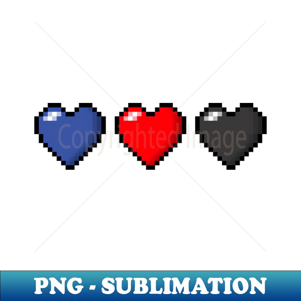 Row of Three Polyamory Pride Flag Pixel Hearts - Retro PNG S | Inspire ...
