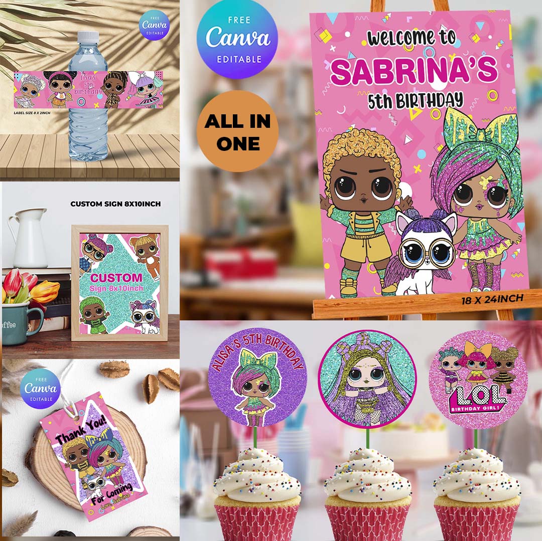 LOL Surprise Birthday Girl Party Printable Decoration Packag | Inspire ...