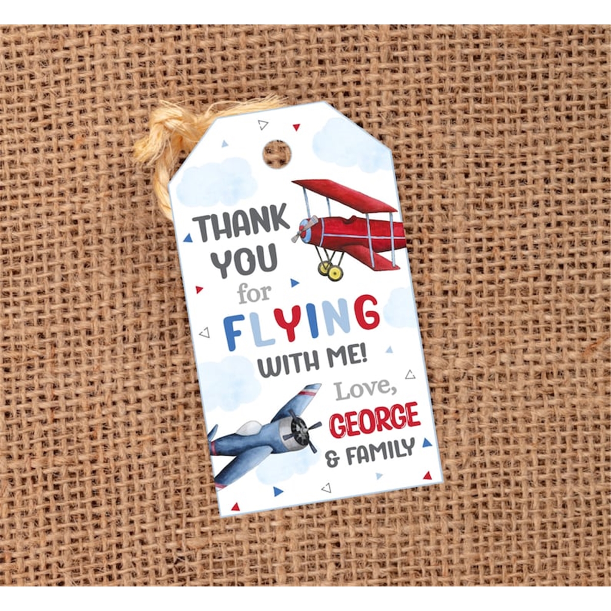 Editable Airplane Tag, Airplane Party Favor Tags, Airplane B | Inspire ...