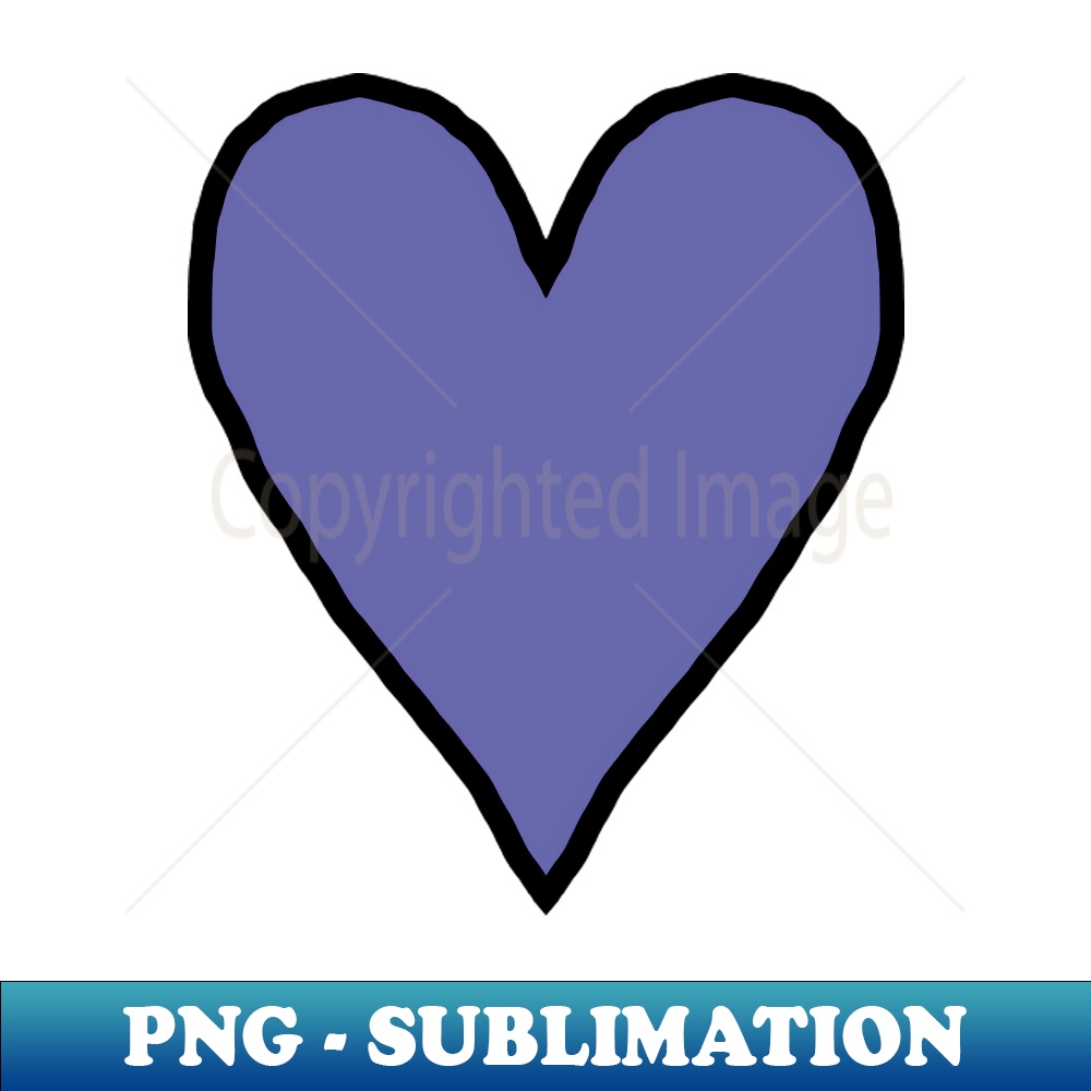 Small Very Peri Periwinkle Blue Heart Line Drawing Color of | Inspire ...