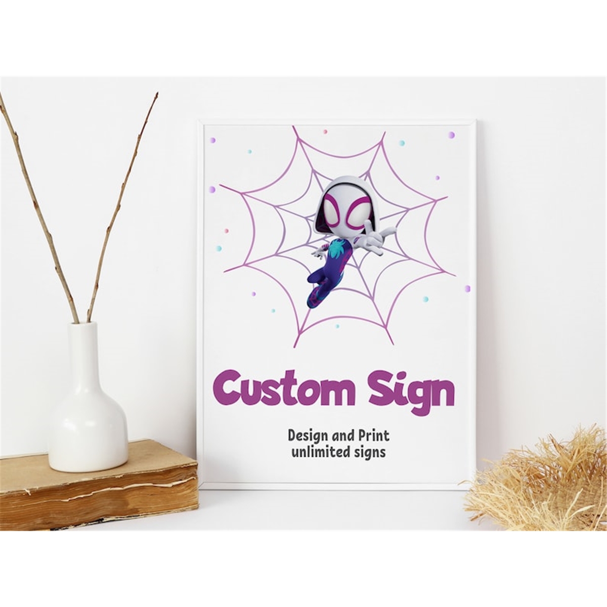 Ghost Spider Custom Sign Ghost Spider Party Signs Ghost Spid - Inspire ...