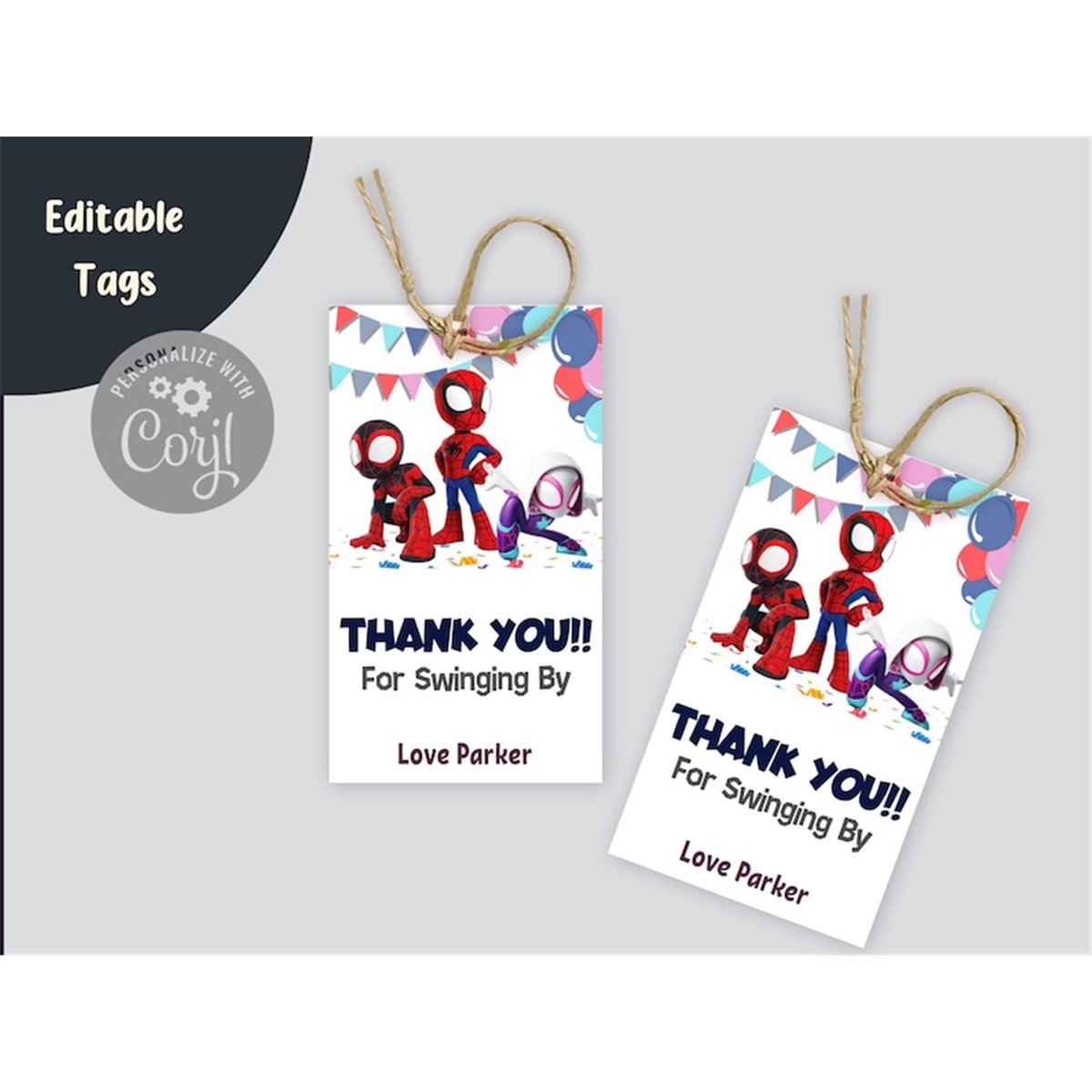 Spidey and his amazing friends Favor Tag, Spidey Gift Tag Te | Inspire ...