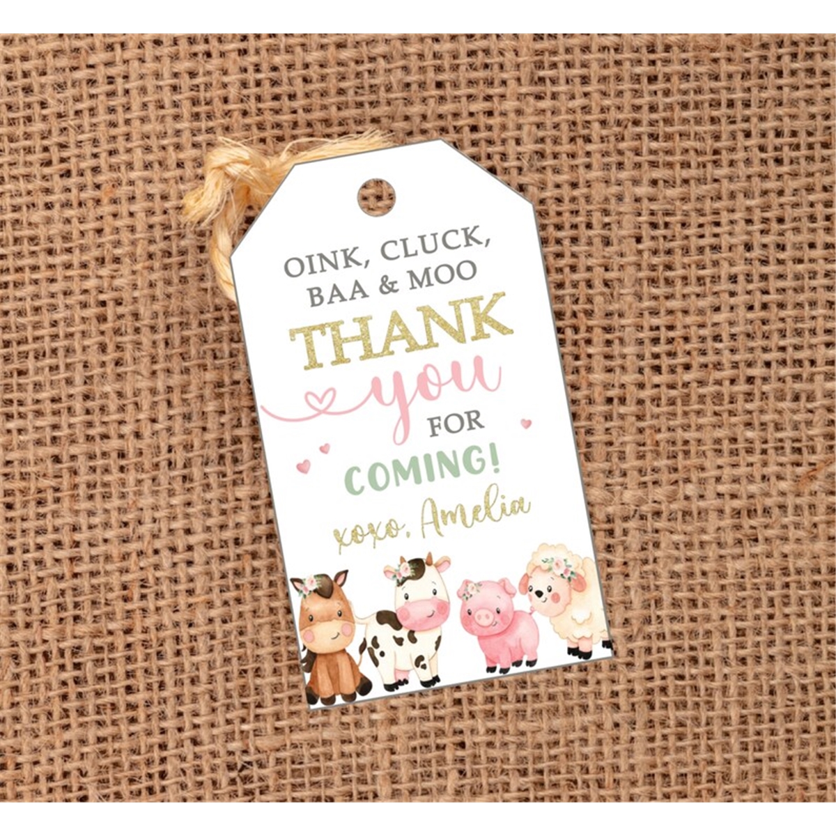 Editable Girl Farm Tag, Farm Favor Tags, Farm Birthday Party | Inspire ...