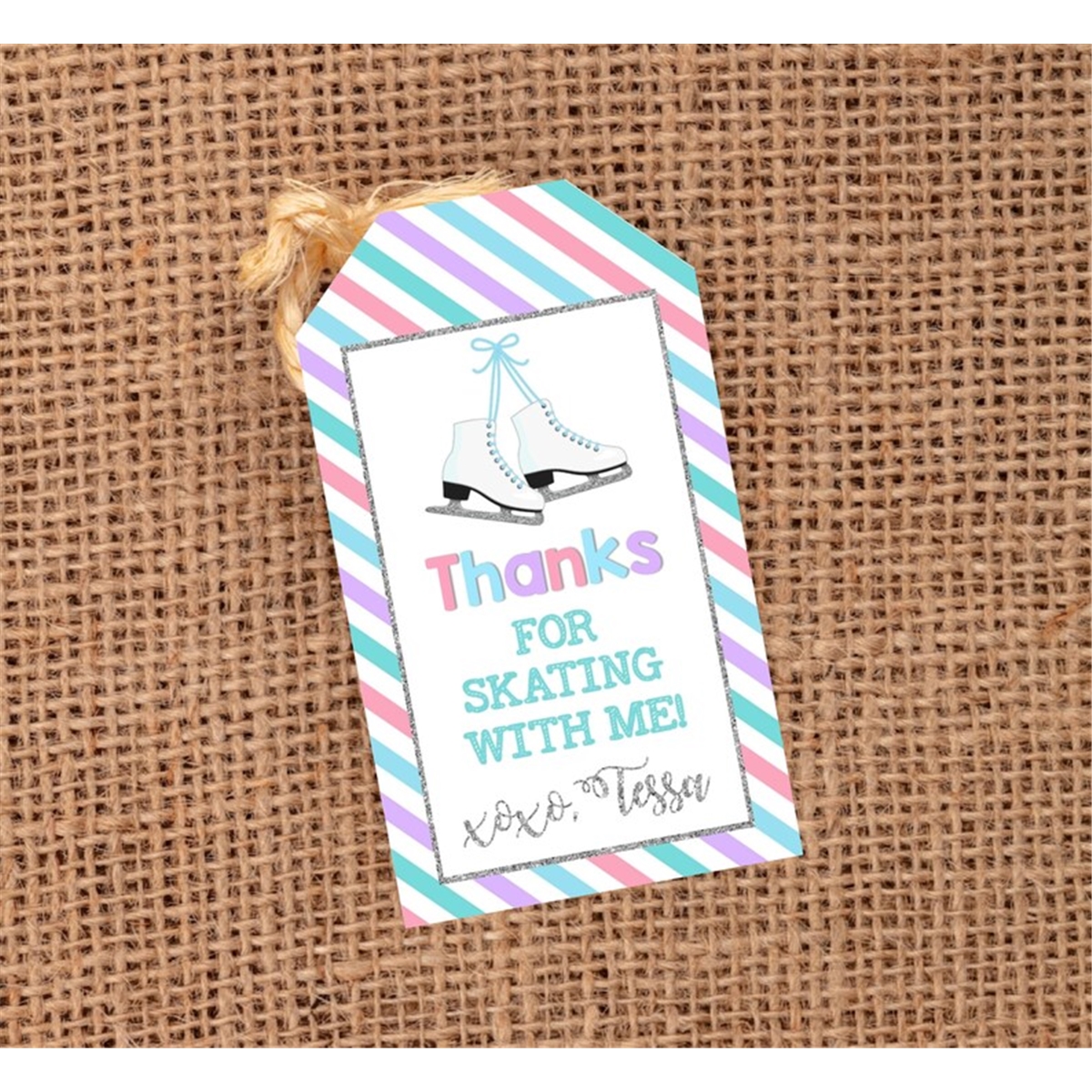 Editable Ice Skate Tag, Ice Skating Favor Tags, Ice Skate Bi | Inspire ...