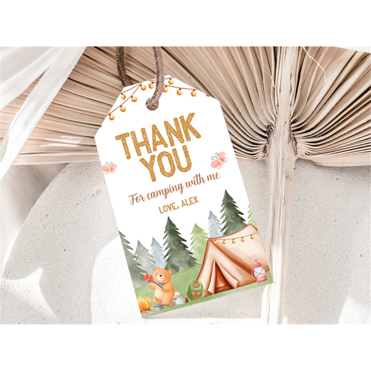 Camp Birthday Favor Tags Camping Thank You Tags Camping Them - Inspire Uplift