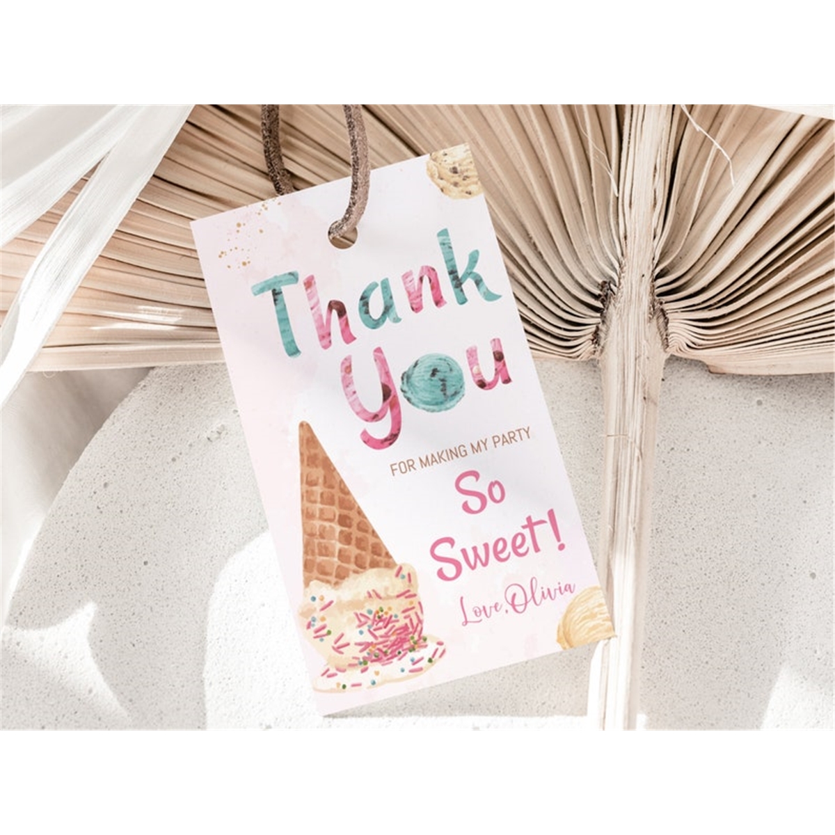 Ice Cream Birthday Favor Tags Ice Cream Thanks You Tags Ice - Inspire ...
