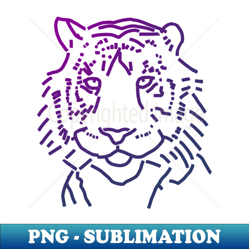 Blue Tiger Face - High-Resolution PNG Sublimation File - Per - Inspire ...