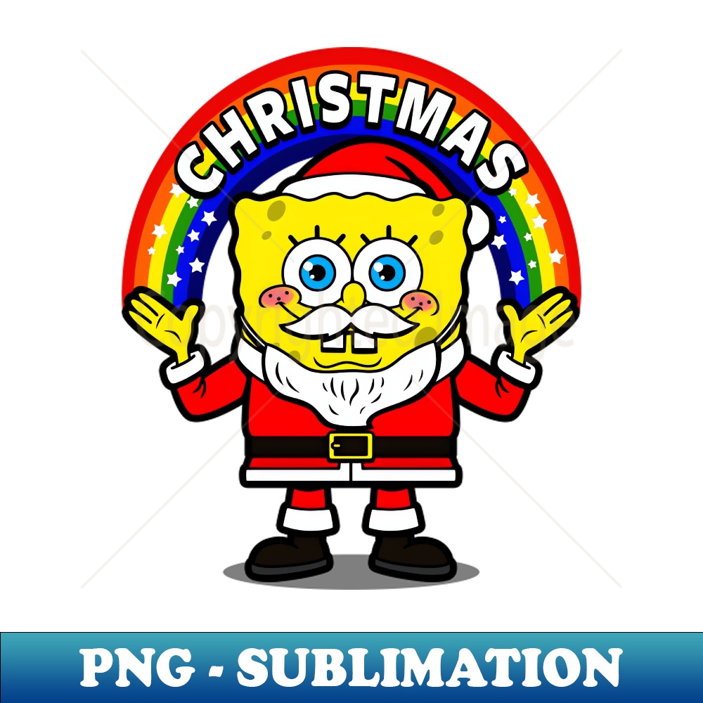 Funny Sponge Cartoon Christmas Santa Claus - PNG Transparent - Inspire ...