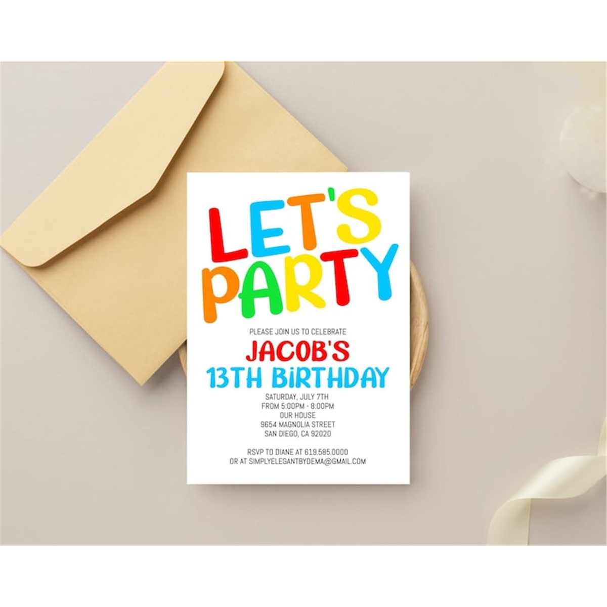 Simple Colorful Birthday Invitation Template, ANY AGE, Insta | Inspire ...