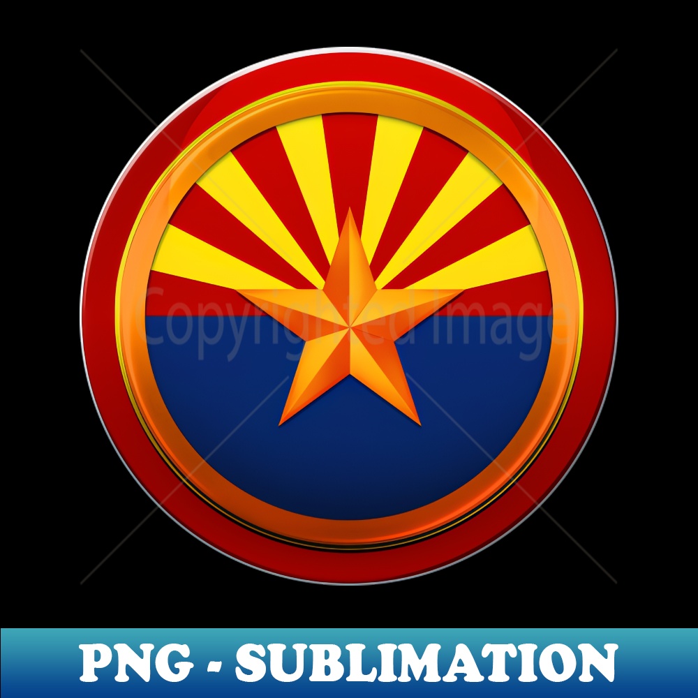 Arizona State Flag - Roundel -Circle Button - Artistic Subli | Inspire ...