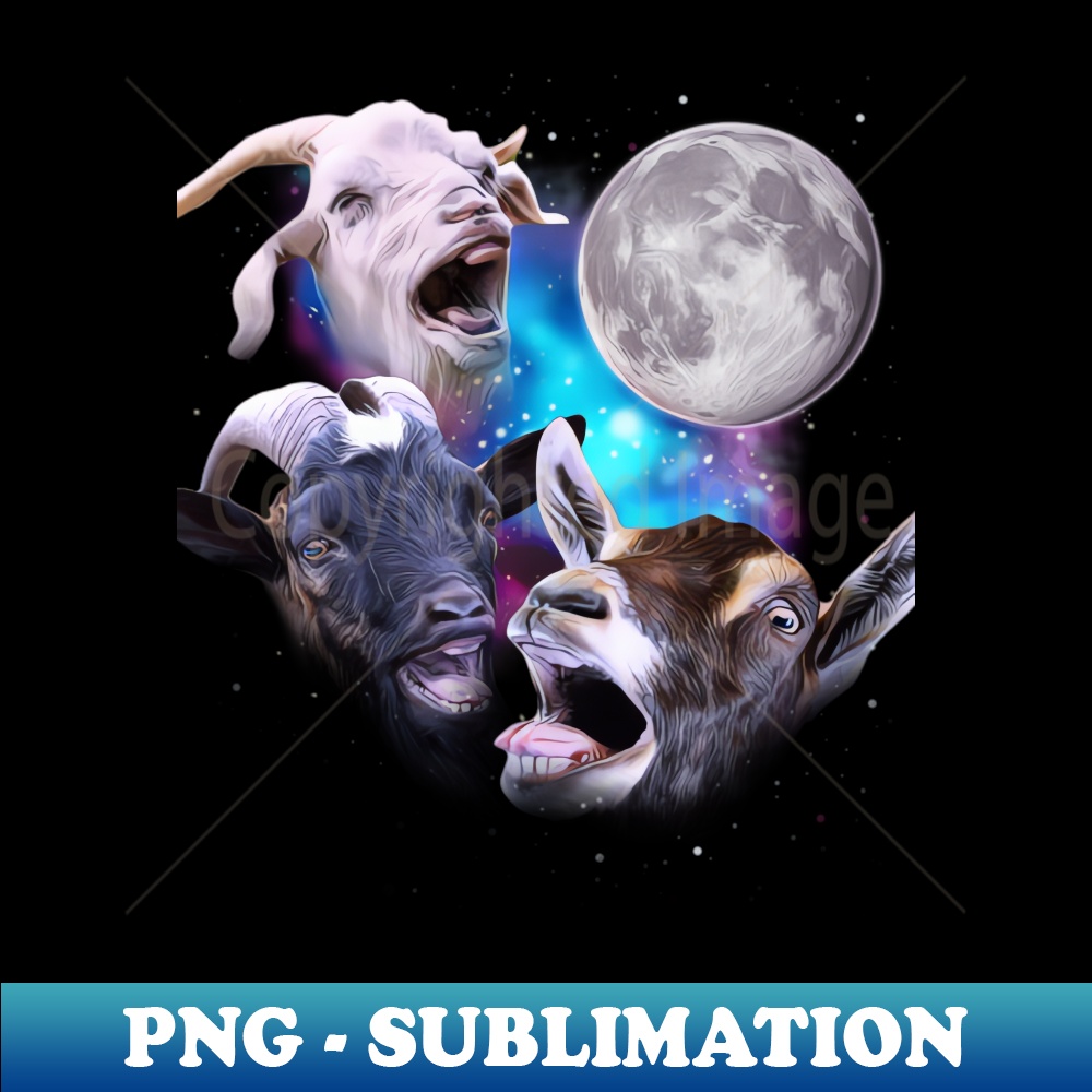 Three Goats Howl at the Moon - Aesthetic Sublimation Digital | Inspire ...