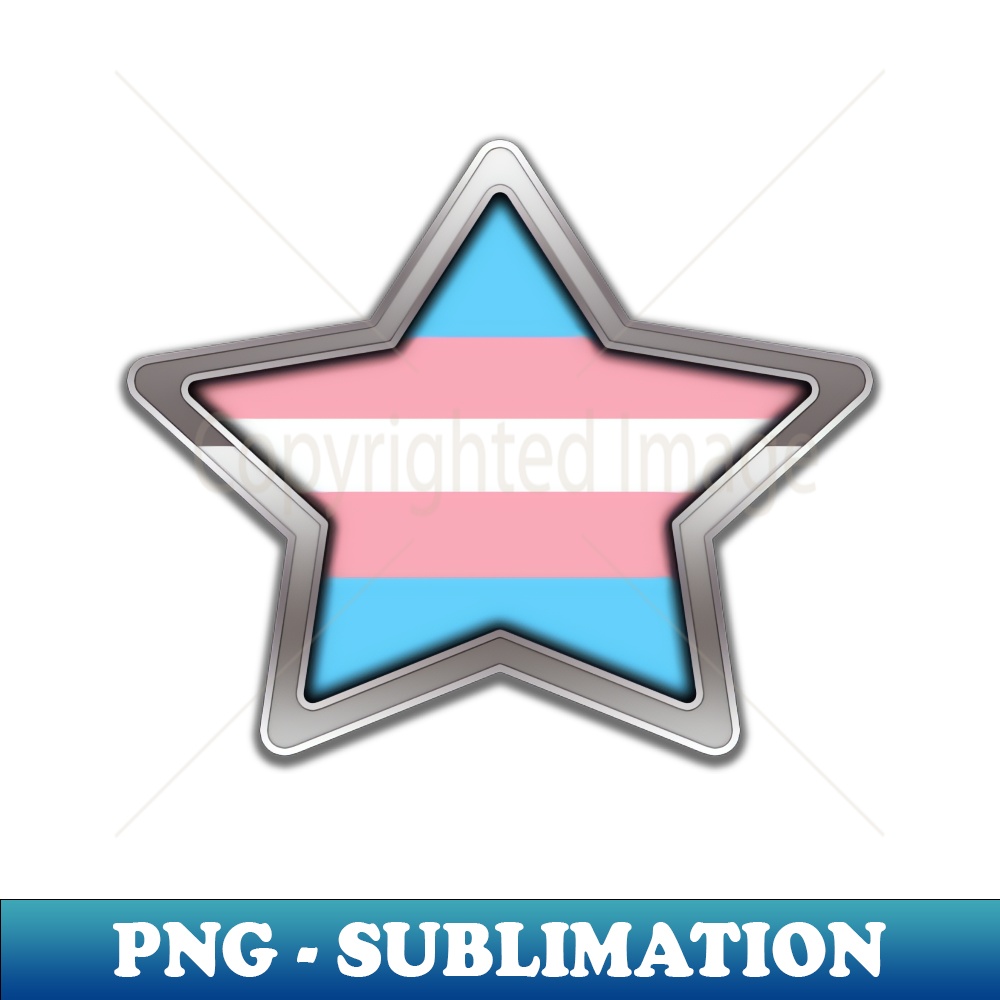Large Transgender Pride Flag Colored Star with Chrome Frame | Inspire ...