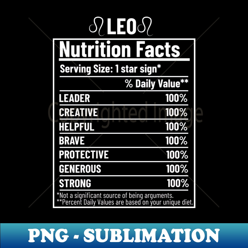 Leo Nutrition Facts Label - Elegant Sublimation PNG Download | Inspire ...