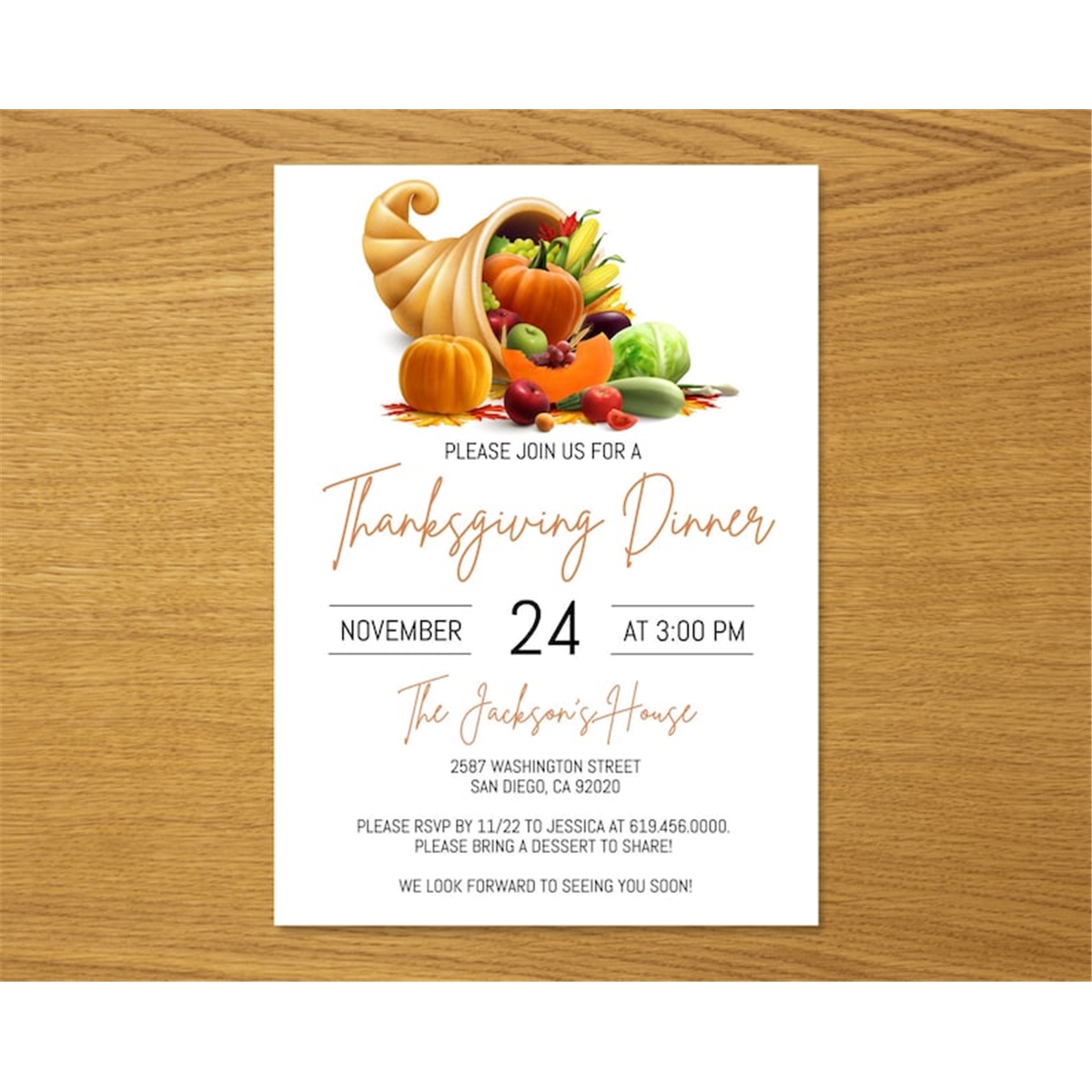 Thanksgiving Dinner Invitation Template, Friendsgiving Invit | Inspire ...
